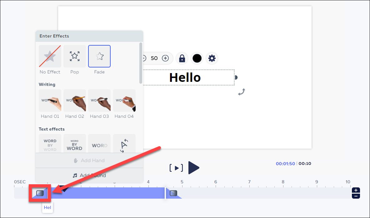 Applying Enter and Exit Effects to Text – Powtoon