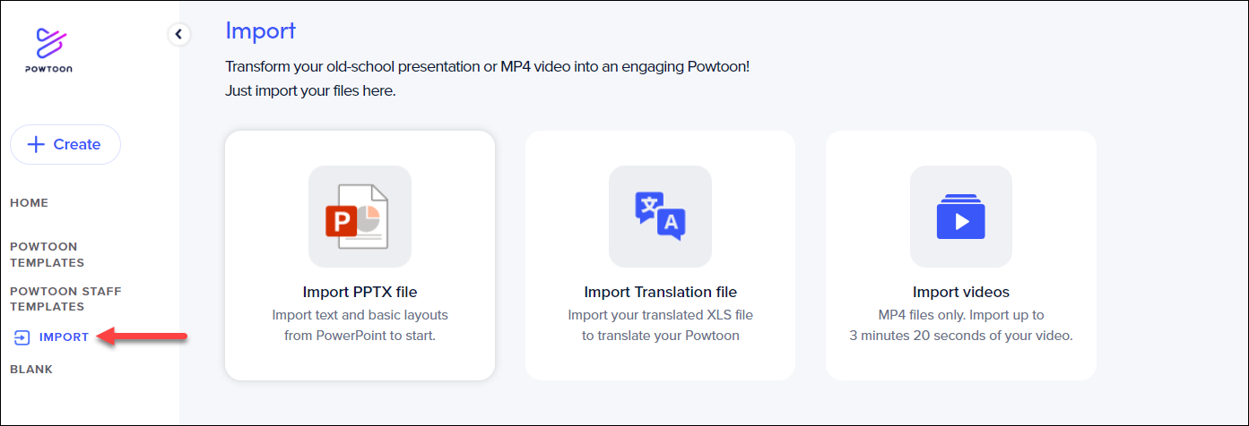 Importing a PowerPoint into Powtoon – Powtoon